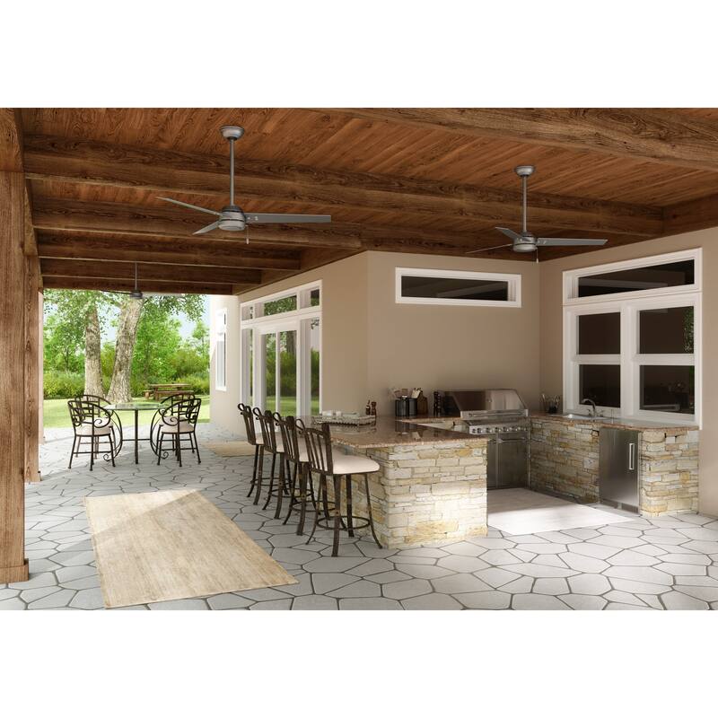 Hunter Cassius Outdoor 44" Ceiling Fan, Damp Rated - Industrial, Farmhouse, Contemporary - On ...